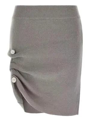 Giuseppe Di Morabito Draped Crystal-embellished Mini Skirt - Grey