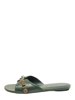 Balenciaga Balenciaga Le Cagole Studded Flat Sandals Green