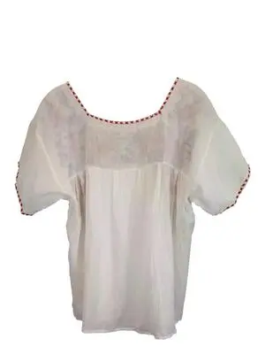 NILI LOTAN Flower-print Peasant Top - White