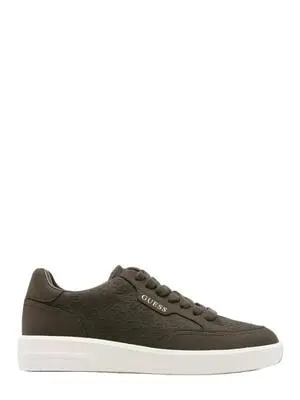 Guess Logo-embossed Leather Sneakers - Brown