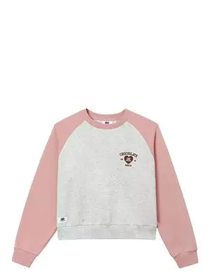 CHOCOOLATE Logo Print Raglan Sleeve Sweater - Grey