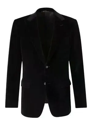 Canali Velvet Peak-lapel Jacket - Black