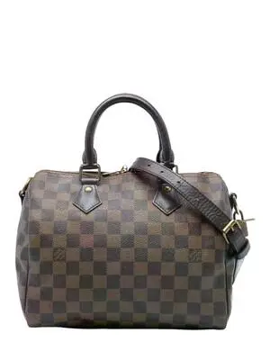 LOUIS VUITTON Damier Ebene Speedy Bandouliere 25 Satchel - Brown