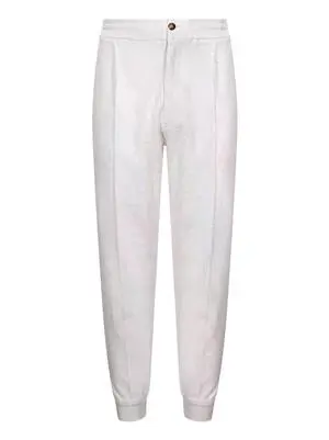 Brunello Cucinelli Techno Cotton French Terry Double Cloth Trousers - Neutrals