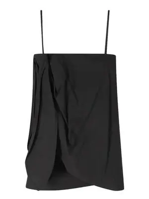 ISABELLE BLANCHE Draped Asymmetric Top - Black