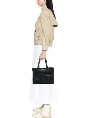 Gucci Gg Nylon Abbey D Ring Pocket Tote Bag - Black