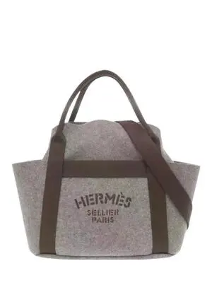 Hermès 2021 Feutre Sac De Pansage Groom Bag Satchel - Grey