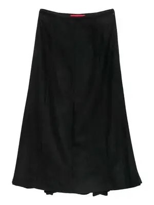 THELATEST Panelled Flared Midi Skirt - Black