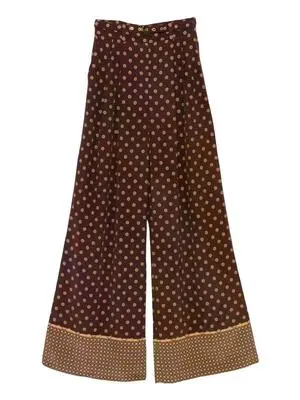 Zimmermann Pyjama Polka-dot Belted Palazzo Pants - Brown