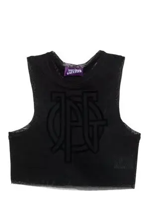 JEAN PAUL GAULTIER Logo-detail Cropped Top - Black