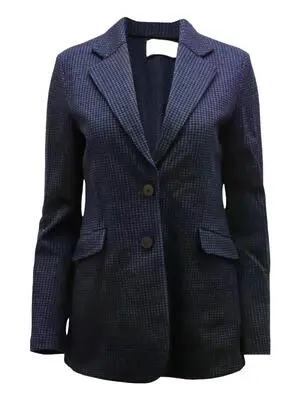 Harris Wharf London Houndstooth Wool Blazer - Blue