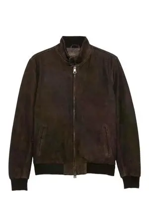 Boglioli Suede High-neck Jacket - Brown
