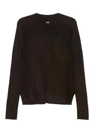 Rick Owens Ribbed Geo Panel Sweater - Brown