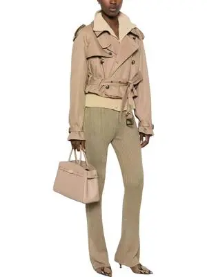Eric Bompard Rib-knit High-waisted Palazzo Pants - Neutrals