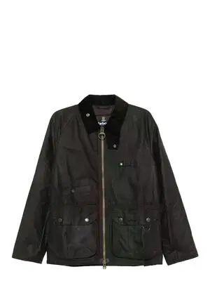 Barbour Wax Finish Corduroy Collar Jacket - Brown