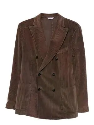 Boglioli Double-breasted Corduroy Jacket - Brown