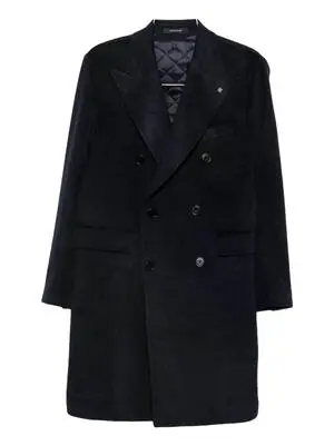 Tagliatore Double-breasted Peak-lapel Coat - Blue