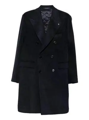 Tagliatore Double-breasted Peak-lapel Coat - Blue