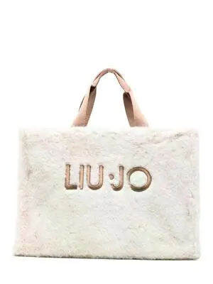 Liu Jo Faux-fur Logo Tote Bag - Neutrals