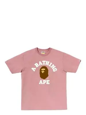 A BATHING APE Short Sleeve College Tee - Pink
