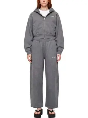 Alexander Wang Mid-rise Relaxed Sweatpants With Logo Print - Grey