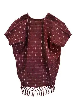 NILI LOTAN Embroidered Tassel-trim Top