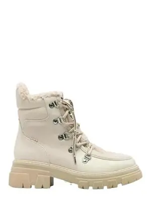 MEXX Faux-shearling Trim Lace-up Boots - Neutrals