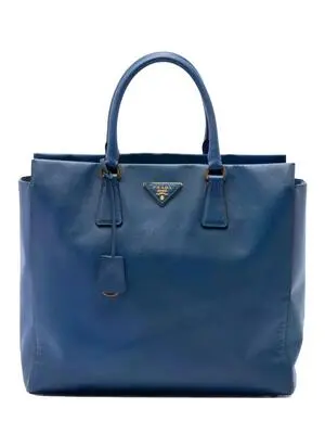 Prada Prada Saffiano Lux Open Convertible Tote Satchel Blue