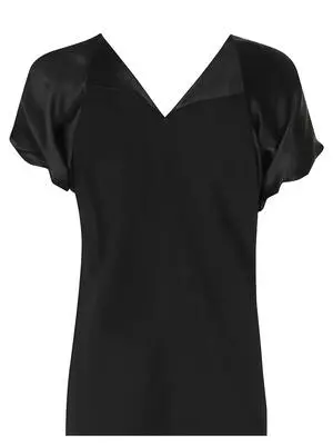 Alberta Ferretti Midi Bow-detail Silk-satin Dress - Black