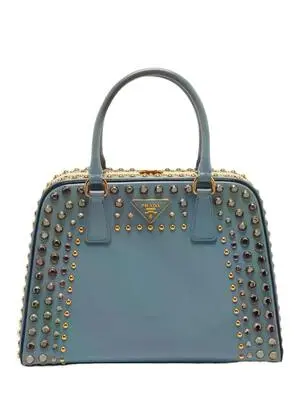 PRADA Pyramid Frame Crystal-embellished Tote Bag