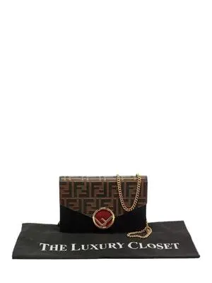 Fendi Zucca-embossed Crossbody Bag - Black