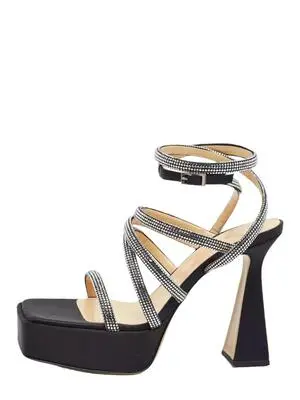 Mach & Mach Sydney Crystal-embellished Platform Sandals - Black