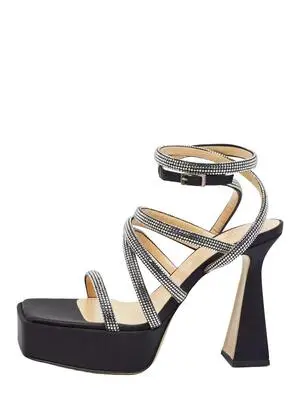 Mach & Mach Sydney Crystal-embellished Platform Sandals - Black