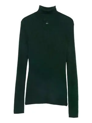 Maje Ribbed-knit Roll-neck Sweater - Green