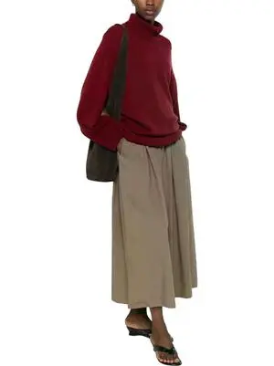 Eric Bompard BOMPARD Split-Sleeve High-Neck Sweater Red