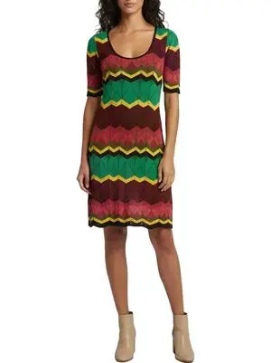 Missoni Zig-zag Pointelle Knit Midi Dress - Green
