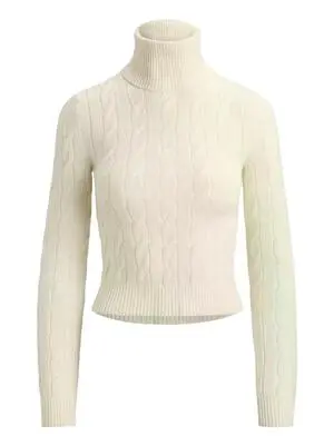 RALPH LAUREN Ralph Lauren Collection Cable-Knit Cashmere Turtleneck Sweater