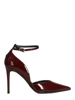 CHANTAL Buckled Patent-finish Pumps - Red
