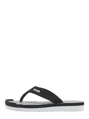 Dior Oblique Canvas Thong Sandals - Black