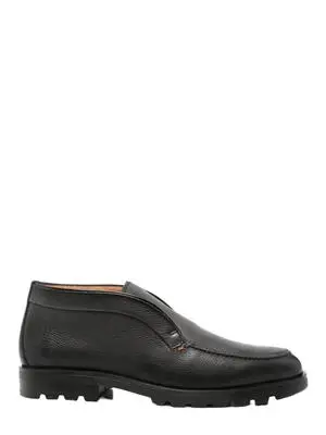 SANTONI Santoni Round-Toe Leather Loafers