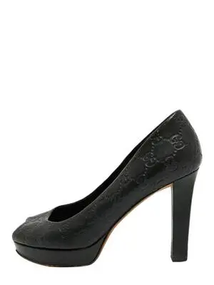 Gucci Guccissima Peep-toe Pumps - Black