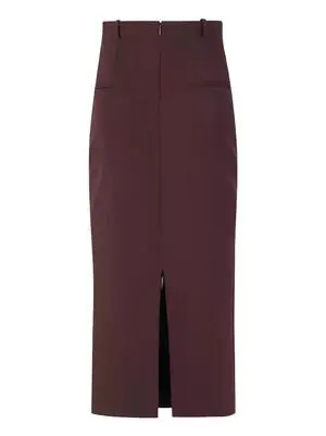 NISSA High-Waisted Midi Skirt With Zipper Closure