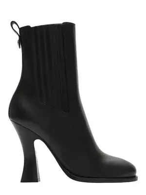 BURBERRY Burberry Leather Sculptural Heel Ankle Boots