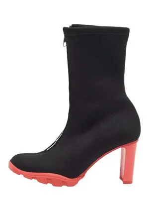Alexander McQueen Stretch Fabric Zip Ankle Boots - Black