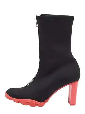 Alexander McQueen Stretch Fabric Zip Ankle Boots - Black