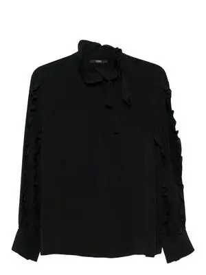 Seventy Ruffle-trim Pussy-bow Blouse - Black