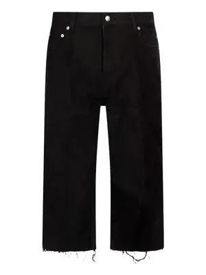 RICK OWENS Rick Owens Black Raw-Cut Cropped Trousers