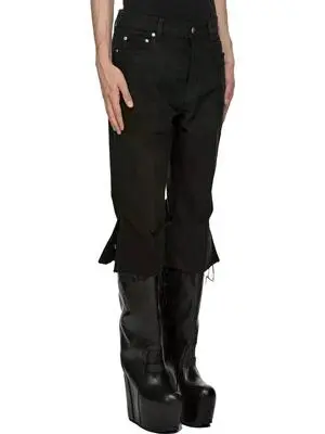 Rick Owens Raw-cut Cropped Trousers - Black