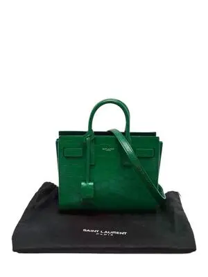 Saint Laurent 2016 Nano Sac De Jour Crocodile-embossed Tote Bag - Green