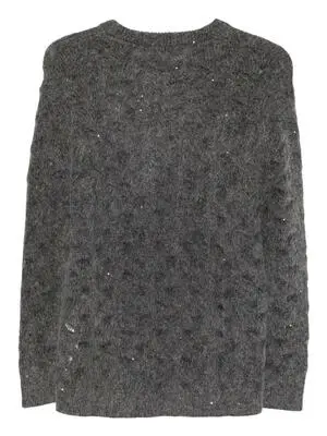 SEVENTY Seventy Sequin-Embellished Open-Knit Sweater